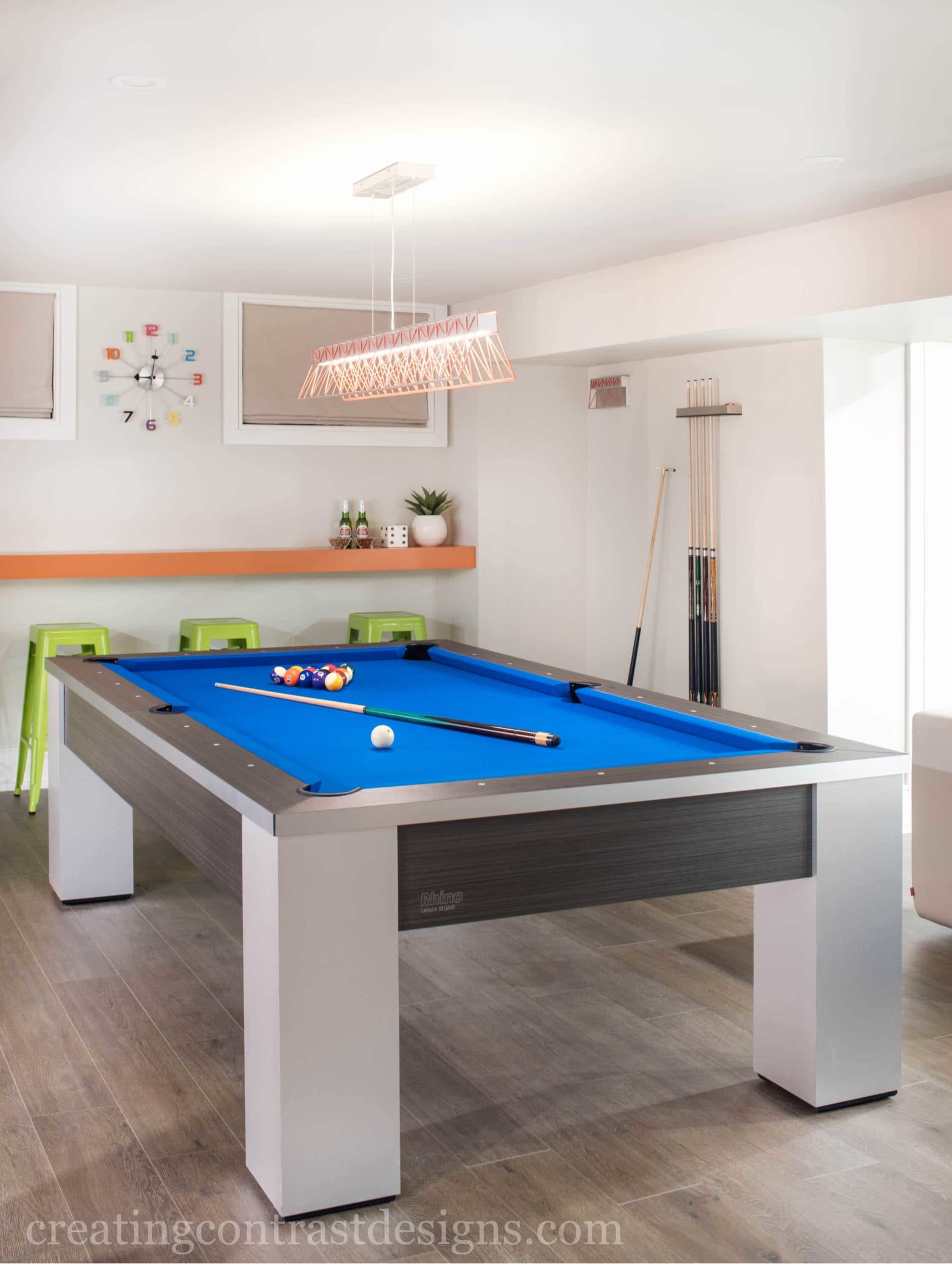 Basement Design Living Space & Pool Table - Claire Jefford